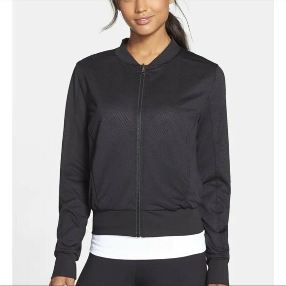 Zella | Jackets & Coats | Zella Black Reversible Bomber Jacket One Side Is Multicolored 2 Front ...